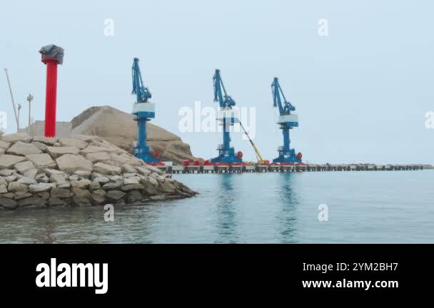 Chancay seaport. Located in Peru, Mega port under construction by the ...