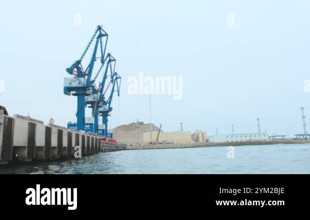 Chancay seaport. Located in Peru, Mega port under construction by the ...