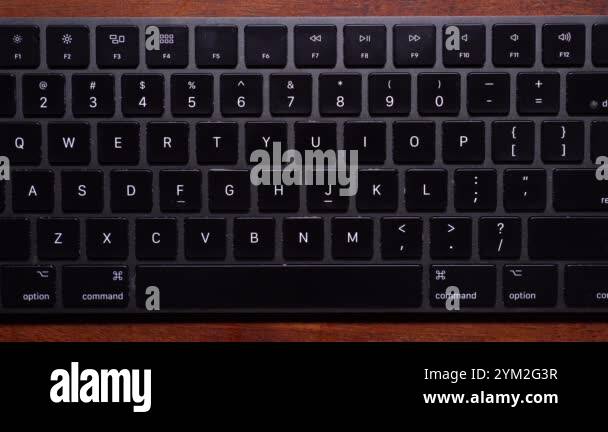 Keyboard sliding from left to right reveals all qwerty characters ...