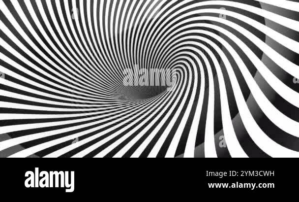 Striped spiral abstract tunnel background. Optical illusion funnel ...