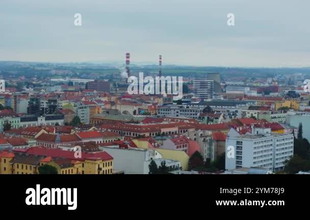 Aerial views showcase Brno, a czech city blending historic architecture ...