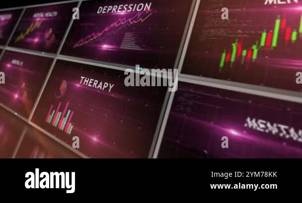 Mental health and depression crisis charts and graphs diagram seamless ...