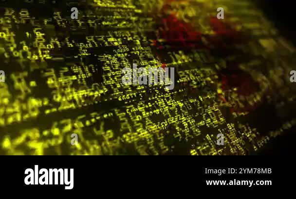 Nuclear radiation symbol flag waving with noise and glitch effect ...