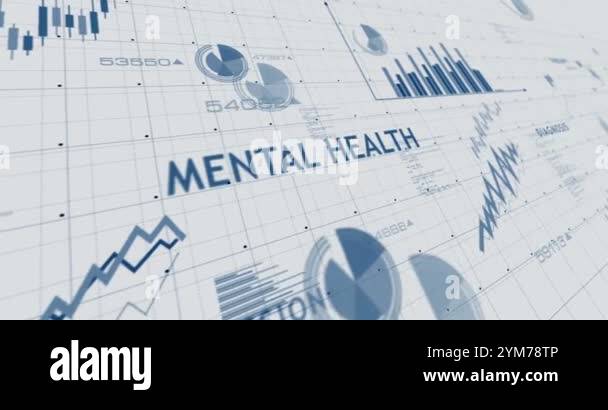 Mental health and depression crisis charts and graphs diagram seamless ...