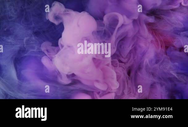 Explosion cloud. Paint water splash. Blue purple color underwater ink ...