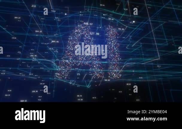 AI letters animation of glowing symbols in virtual digital world, 4k ...