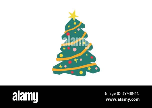 Gifts Christmas-tree shining 2D object animation. Festive celebration ...