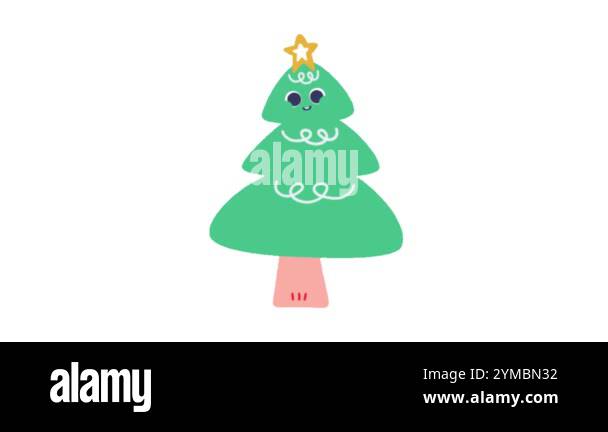 Gifts Christmas-tree shining 2D object animation. Festive celebration ...