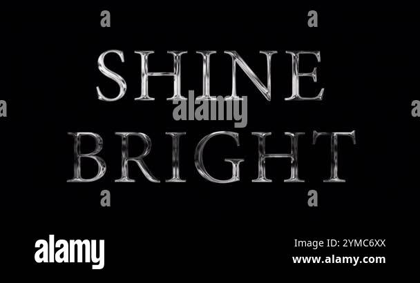 Shine bright blessing wishes golden message text animation in 4K black bg. Shine bright in ...