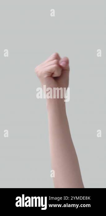 Vertical video. Protest fist. Revolution sign. Rebellion demonstration ...