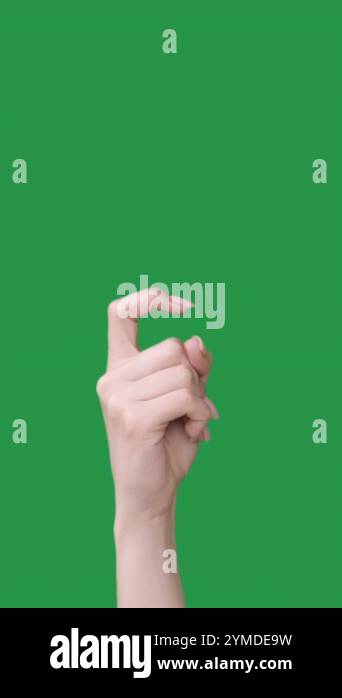 Vertical video. Index pointing. Advertising hand. Female finger ...