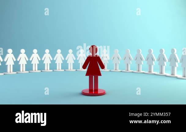 Person standing out in a group, representing leadership and protagonism ...