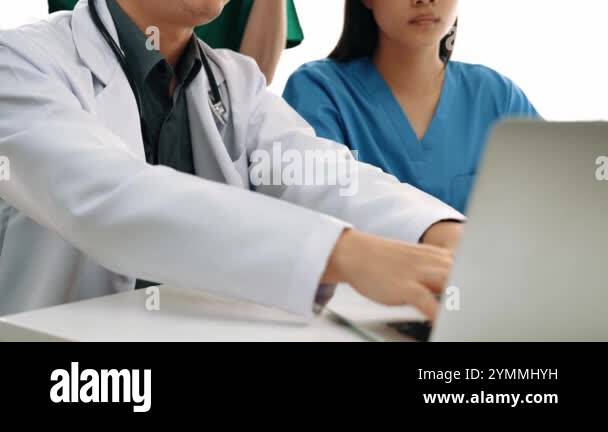 Professional various team of healthcare worker working and planning ...