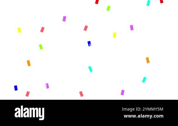 confetti 2d animation cartoon colorful confetti falling 4k looping ...