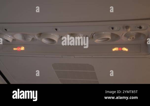 Warning Lights Indicating Need to Fasten Seat belts in Passenger ...