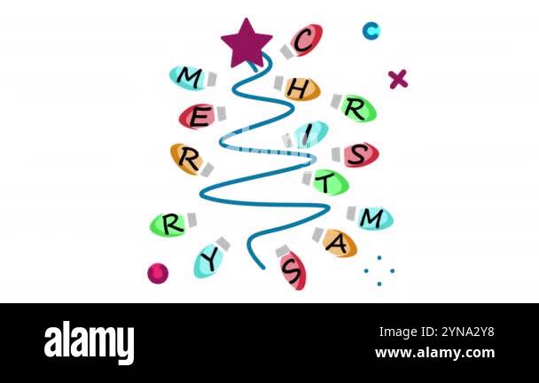 Lamp merry christmas animated icon. Seamless looping video with alpha ...