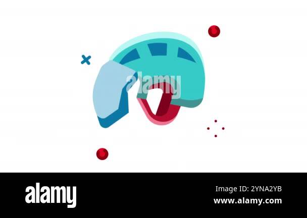 Ice hockey helmet animated icon. Seamless looping video with alpha ...