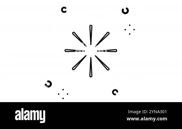 Firework line art animated icon. Seamless looping video with alpha ...