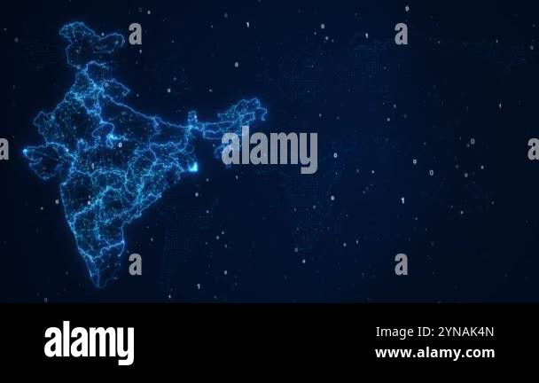 Digital India, Indian Map network Business Network financial and economic graphs and charts ...