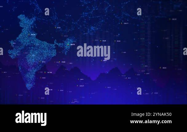 Digital India India Map of India Futuristic economy finance currency 3D ...