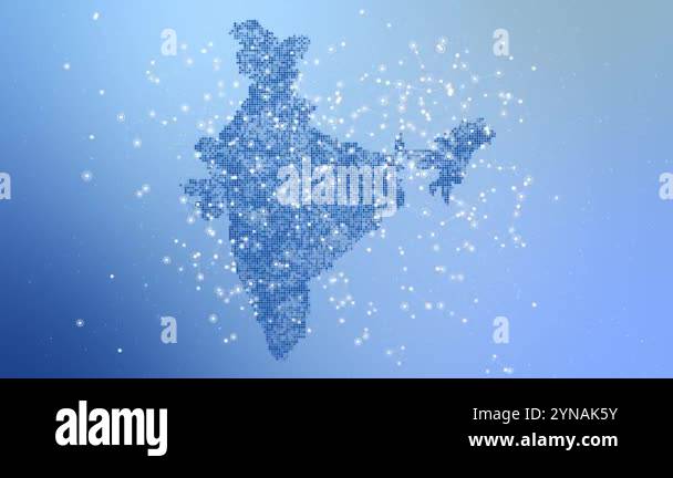 Digital India map virtual space Country data analysis map cyber ...