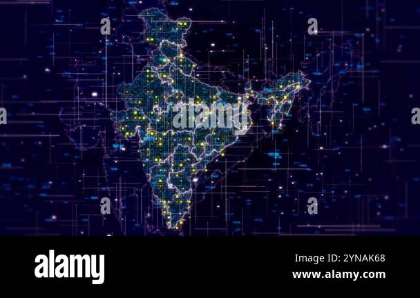 Digital map of India Indian futuristic background. world map, world ...