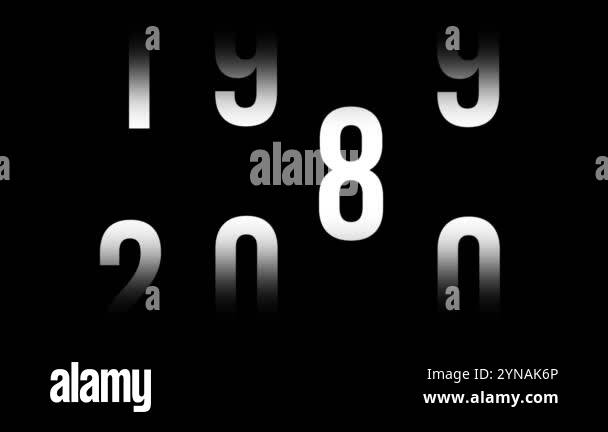 Flip Board Year Animation 2025 text Turning Calendar Animation on black ...