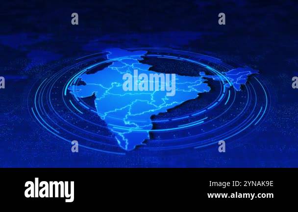 Digital India India Map of India Futuristic economy finance currency 3D ...