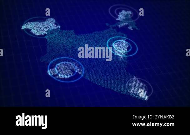 Digital India map virtual space Country data analysis map cyber ...