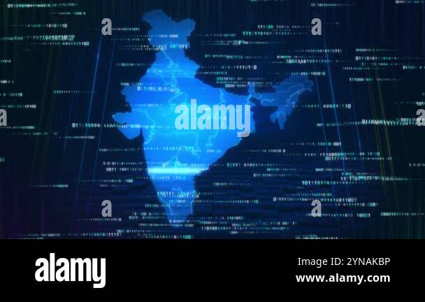 Digital India India Map of India Futuristic economy finance currency 3D ...