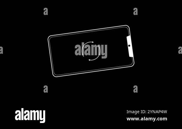 Rotate mobile phone Vertical video icon animation, transparent ...