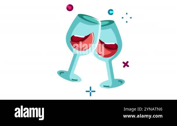 Wine animated icon. Seamless looping video with alpha channel on ...