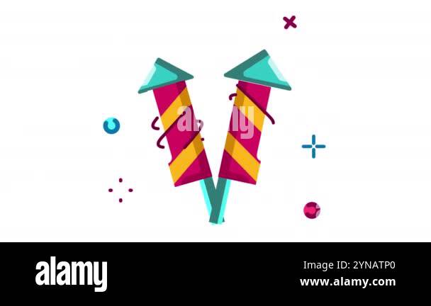 Firecracker animated icon. Seamless looping video with alpha channel on ...