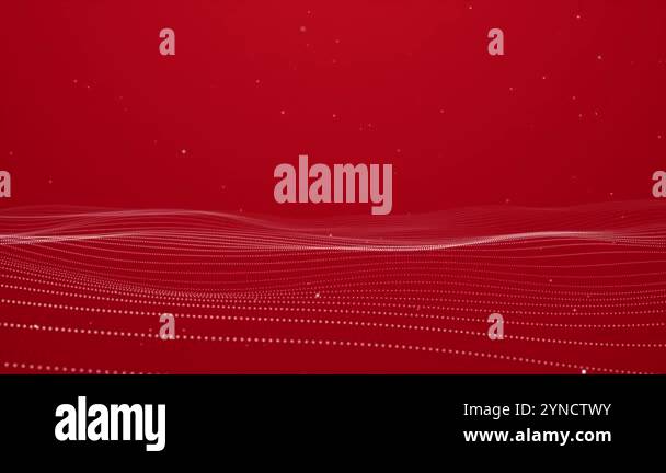 Red background of white particles and light waves, animated background of white particles Stock ...
