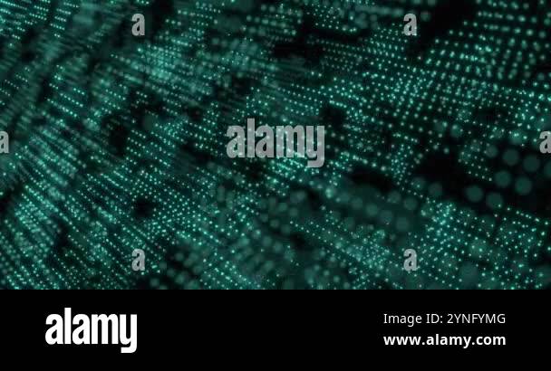 futuristic movement of blue green matrix digital glow vertical lines ...