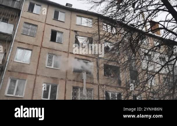 Consequences of a house explosionafter a missile attack. Rocket attack ...