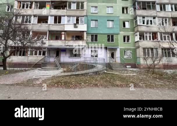 Consequences of a house explosionafter a missile attack. Rocket attack ...