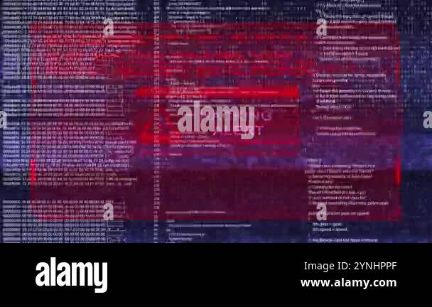 Computer Code Glitch System, data breach warning sign hacking cyber crime theft, security fraud ...