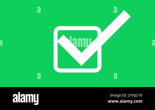 check mark animated with green screen background Stock Video Footage ...