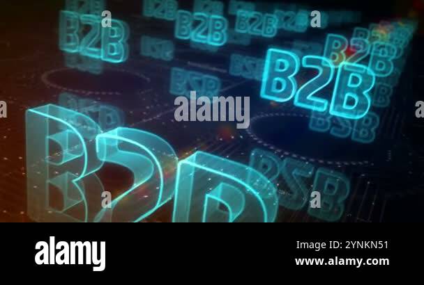 B2B business partnership marketing and management symbol abstract cyber ...