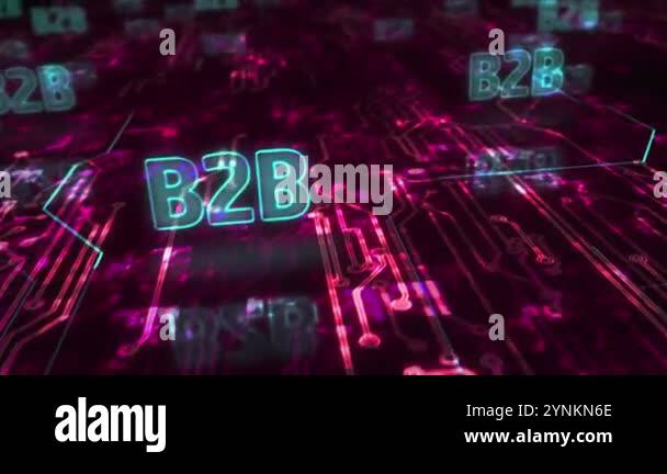 B2B business partnership marketing and management symbol abstract cyber ...