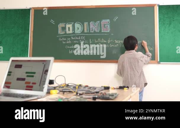 Girl writing engineering prompt by using AI software or programing ...