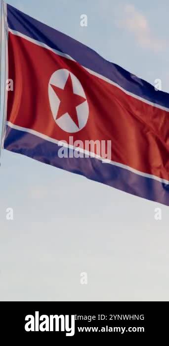 North korea pyongyang flag vertical Stock Videos & Footage - HD and 4K ...