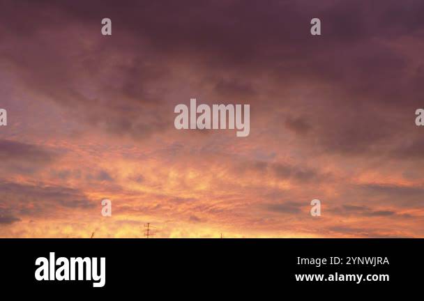 Yellow orange red sunset sky clouds. Soft warm hue of yellow and red ...