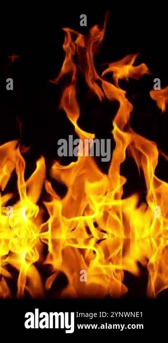 Super Slow Motion of Fire. Isolated on Black Background. Flames are ...