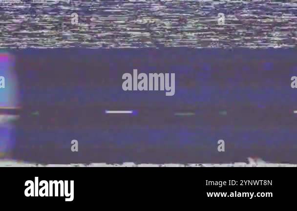 VHS glitches and static noise backdrop. Abstract digital animation ...