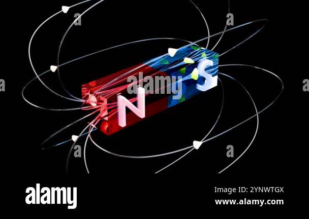 Magnetic field, Blue and Red Bar magnet, electromagnet physics ...