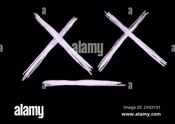 A mask with crossed out eyes and mouth. Animation for editing over the ...