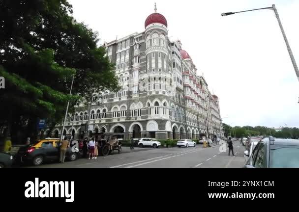 Mumbai, India, 2 August 2024: Panoramic clip of Mumbai's iconic Taj ...