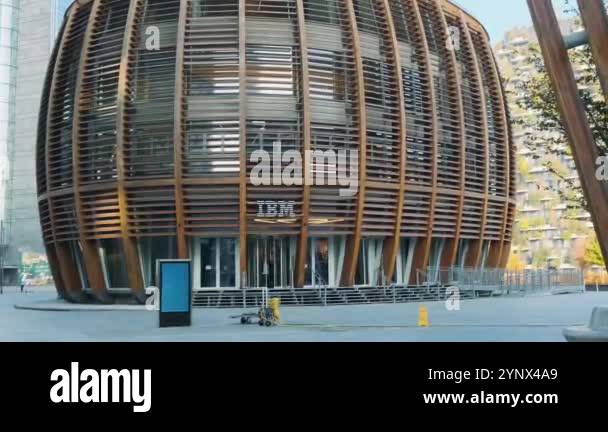 Milan, Italy - October 30, 2024: Modern architectural building of IBM ...